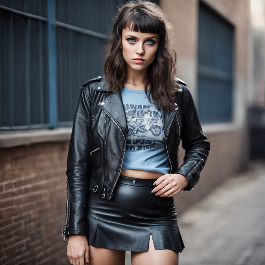 A modern woman with long dark brown hair with tiny punk bang... by ...