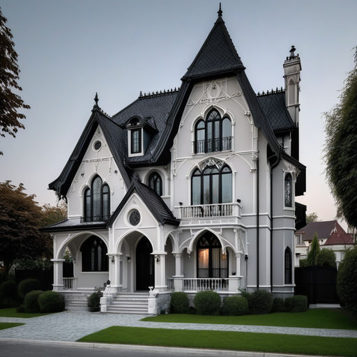 Two-story house in the Gothic style by María Eva - Playground