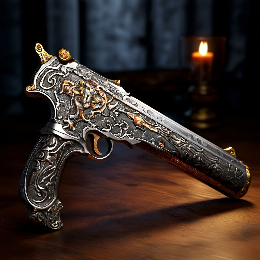 Hybrid weapon fusing a pistol grip with a sword blade by Naveen ...