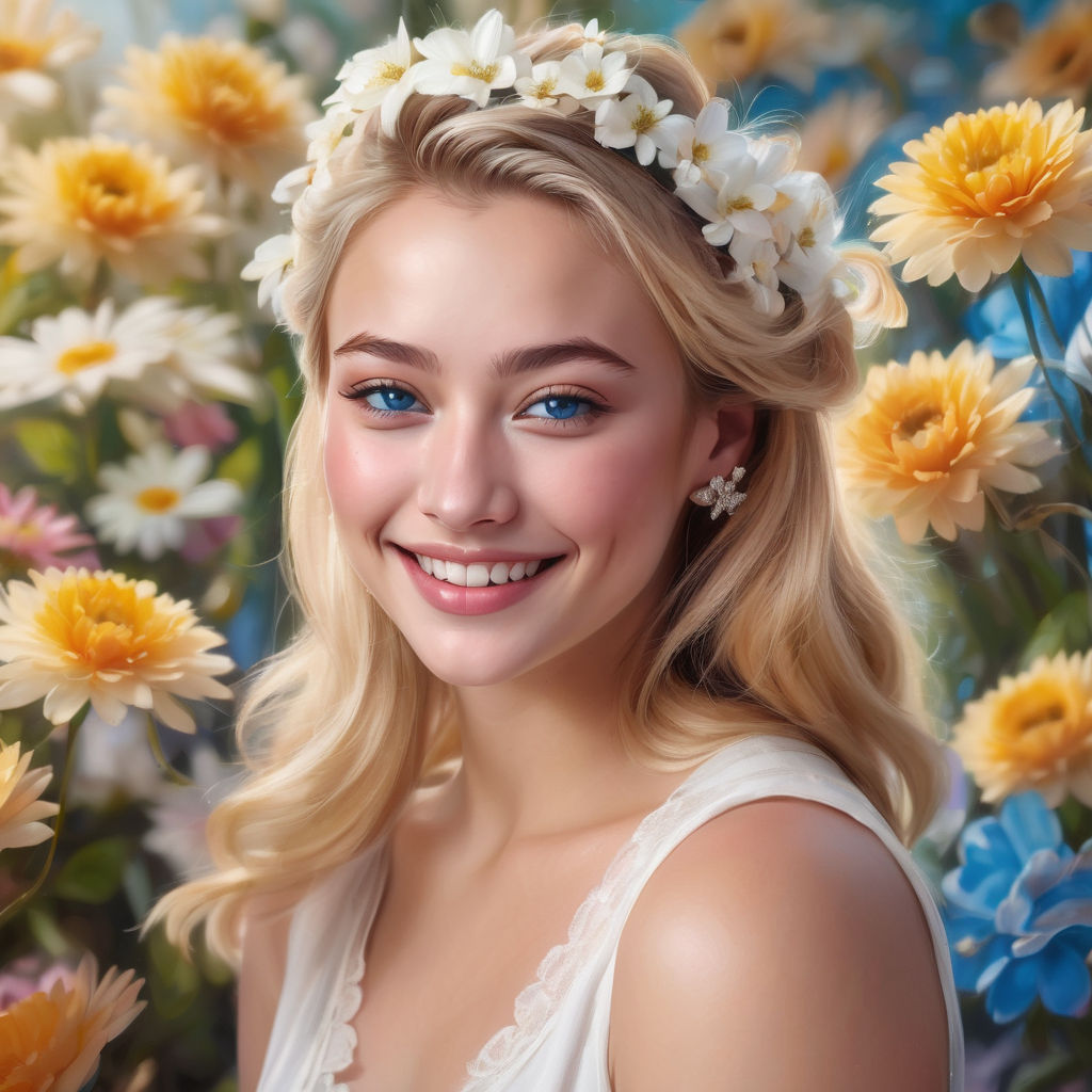 Photorealistic Of A Stunning Blonde Hair 20 Years Old Girl C By John